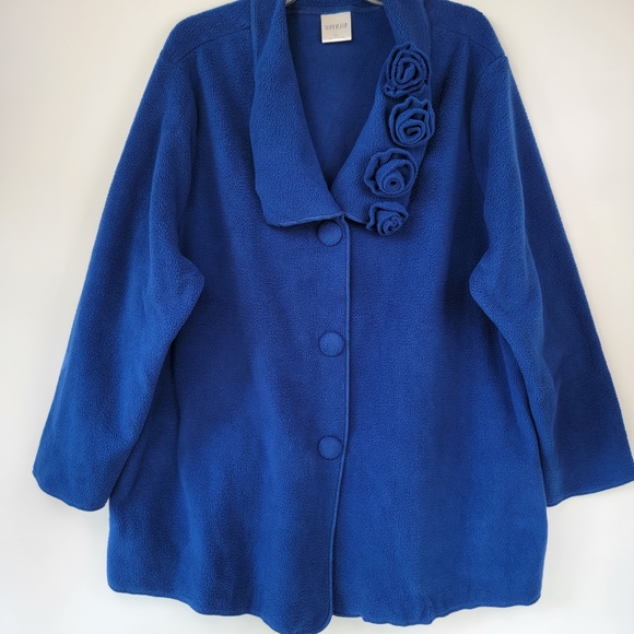 Bedford Fair | Jackets & Coats | Bedford Fair Blue Fleece With Flower ...